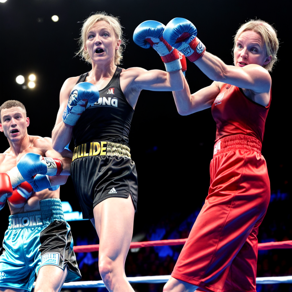 liz truss in boxing ring