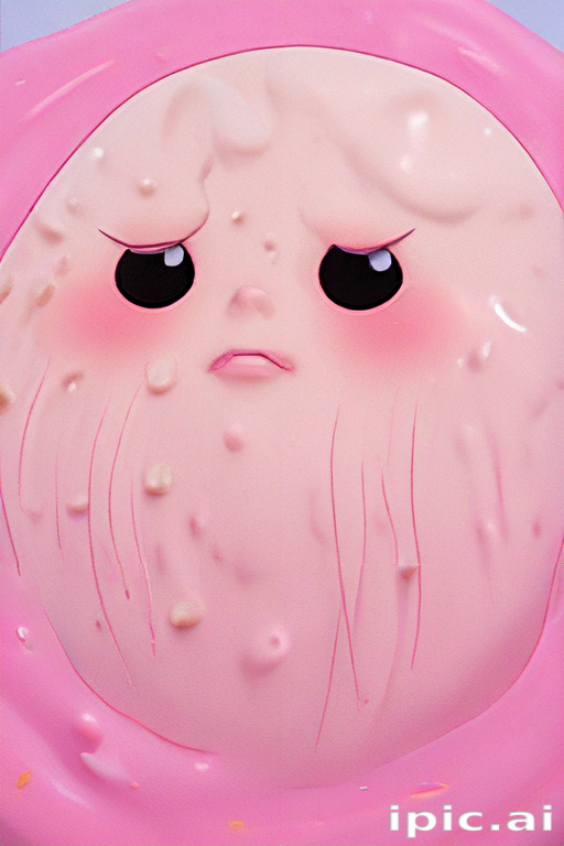 A Cute, Blushing Character with an Expressive Face and Soft Features.