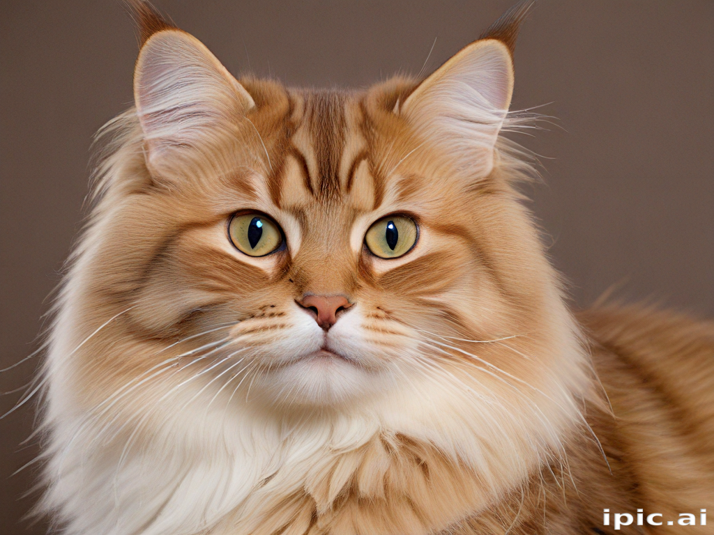 A Majestic Maine Coon Cat with Striking Features and Beautiful Fur.