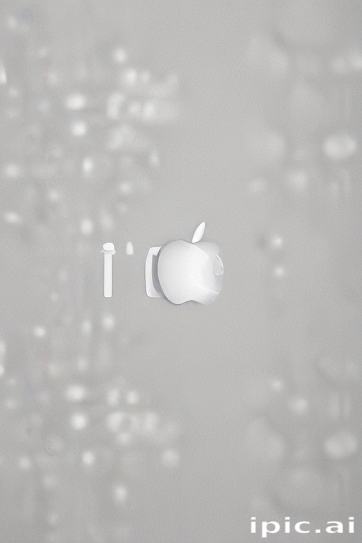 Minimalist Apple Logo Design on Subtle Gray Background with Soft Textures
