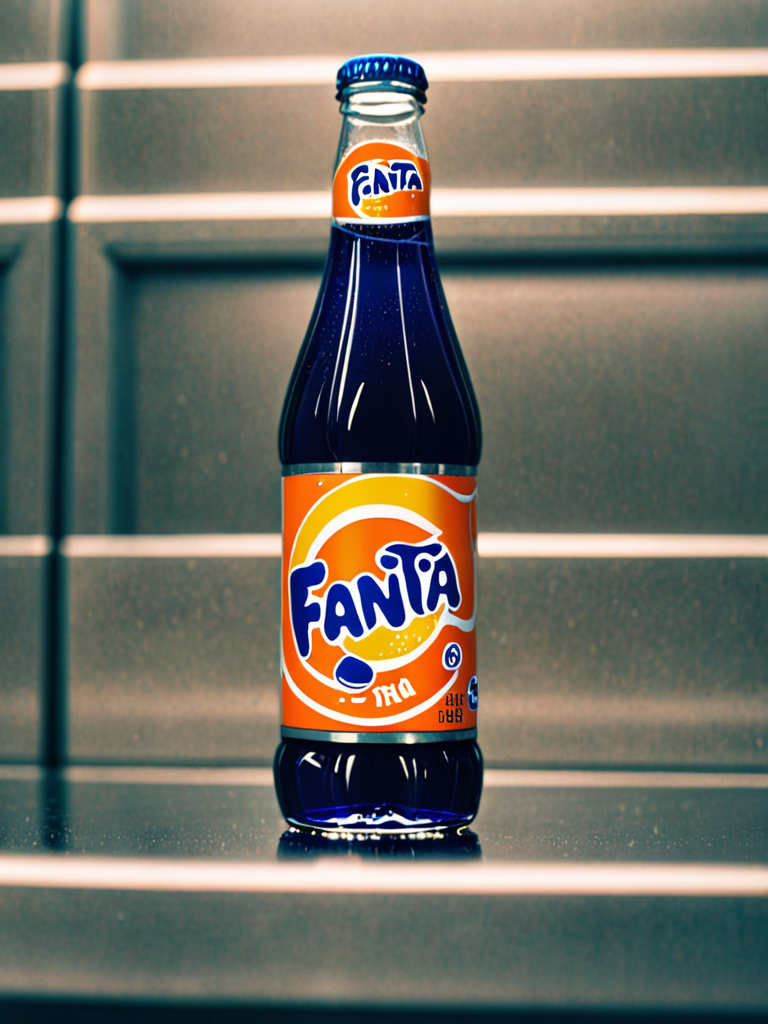 A bottle of Fanta taking a dive