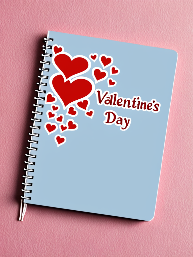 cover for notebook with valentines day theme