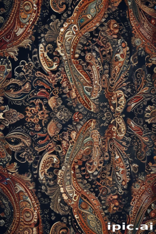 Intricate Paisley Pattern with Rich Colors and Detailed Floral Designs