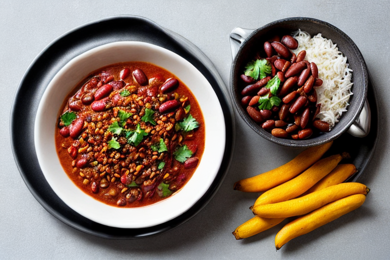 One bowl rajma and one seprate bowl rice