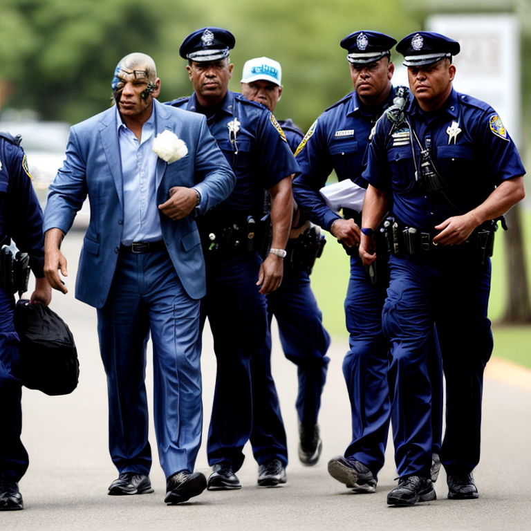 mike tyson arrested by a bunch of cops