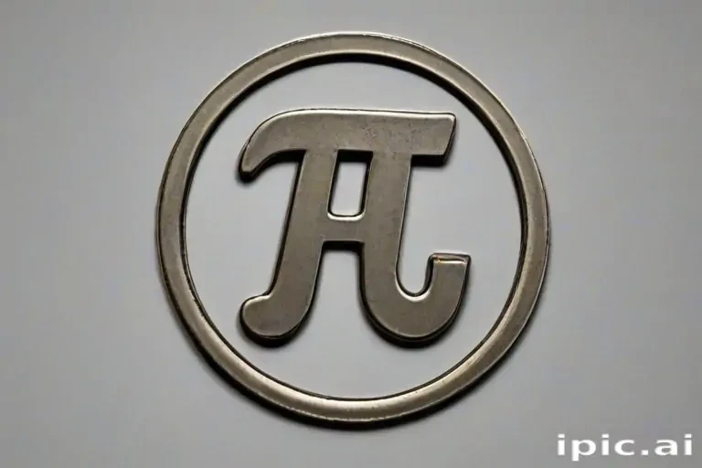 Stylized Pi Symbol Encircled in a Sleek Metallic Design