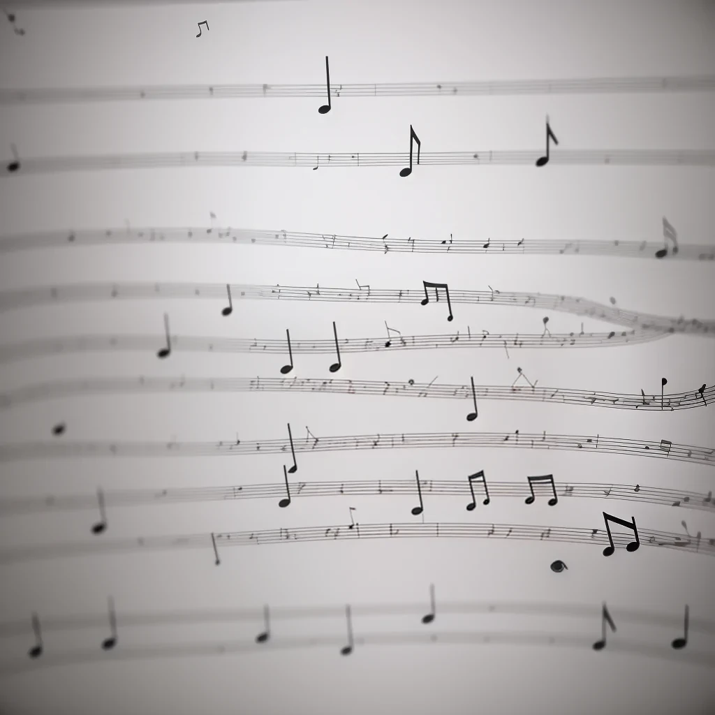 Flowing Melodies: A Beautiful Array of Musical Notes on Staves