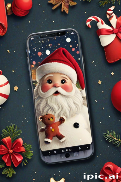 Festive Holiday Scene Featuring Santa Claus and Christmas Decorations ...