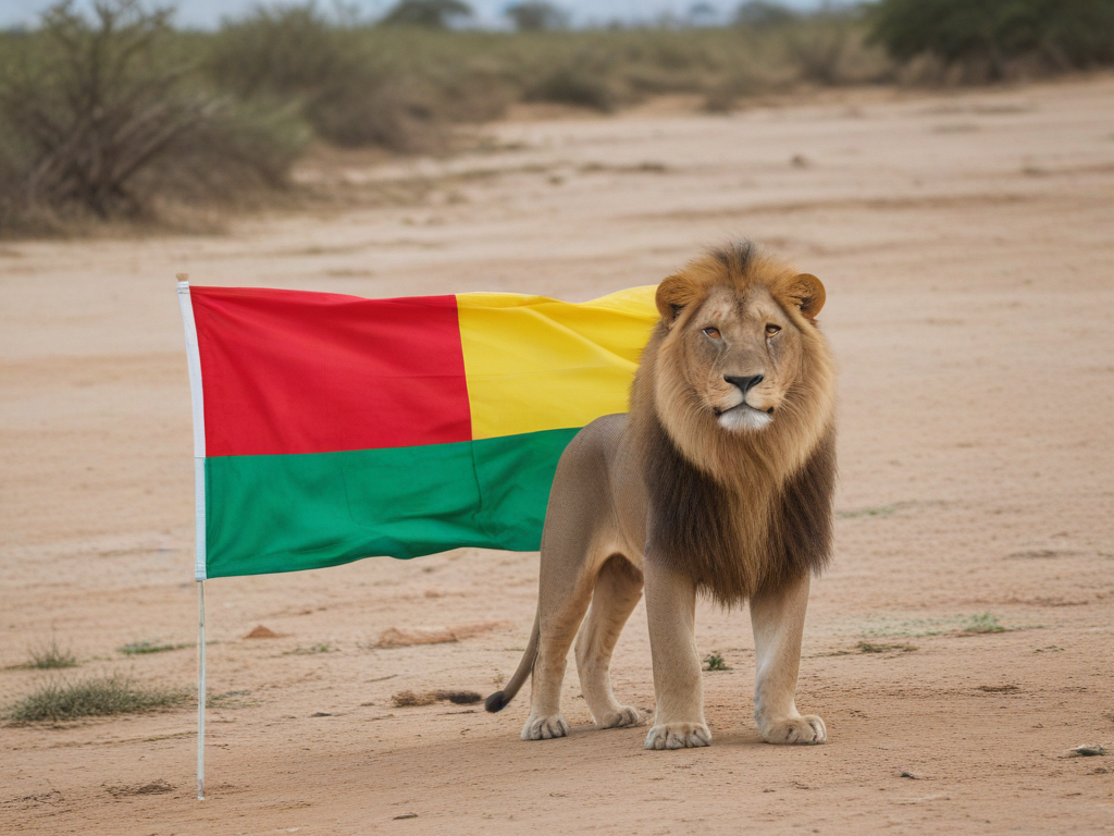 Senegal lion with flag