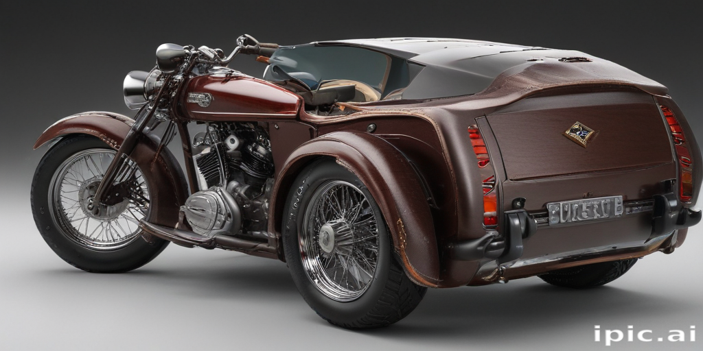 Vintage Motorcycle with Unique Sidecar Design and Elegant Brown Finish
