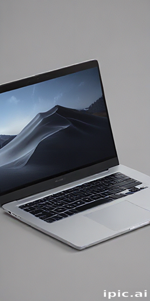 Modern Laptop Displaying a Stunning Desert Landscape on Screen