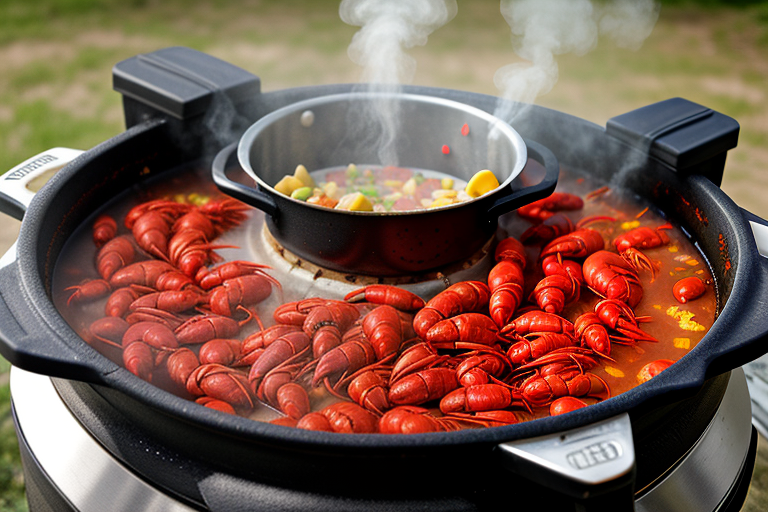 A Delicious Outdoor Seafood Feast Featuring Boiling Crawfish and ...