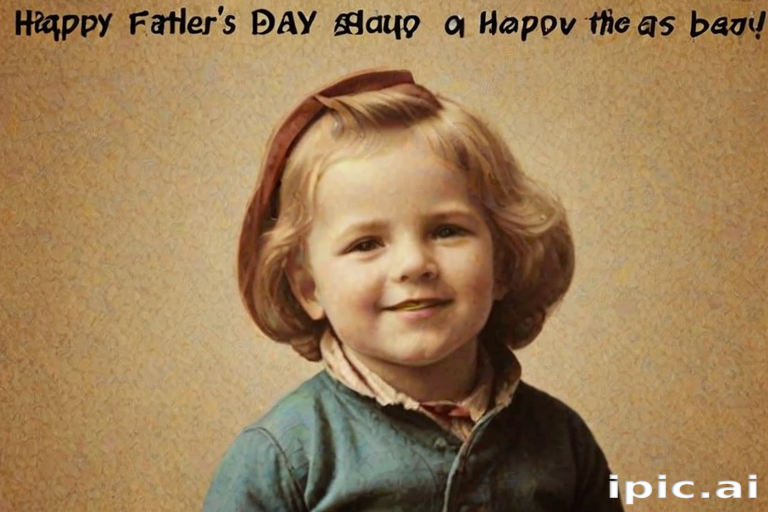 Heartwarming Vintage Image Celebrating Father's Day with a Cherubic Child