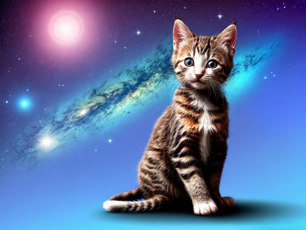 Kitten as a rock starcer,