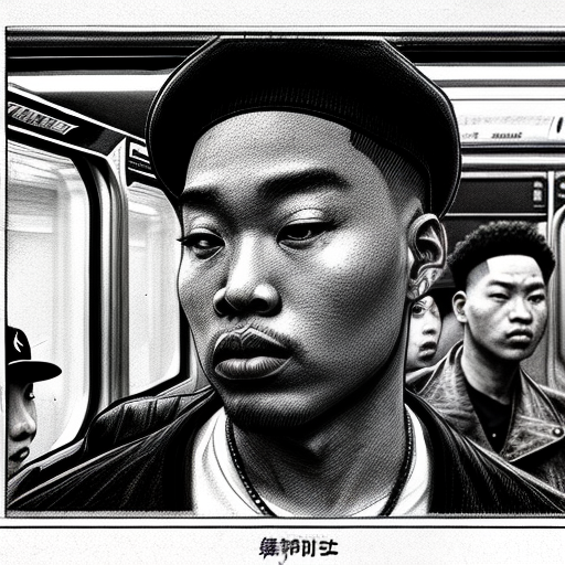 CHINESSE RAPPER IN SUBWAY TRAIN BEHIND HIM MANY HIP HOP DANCERS ...
