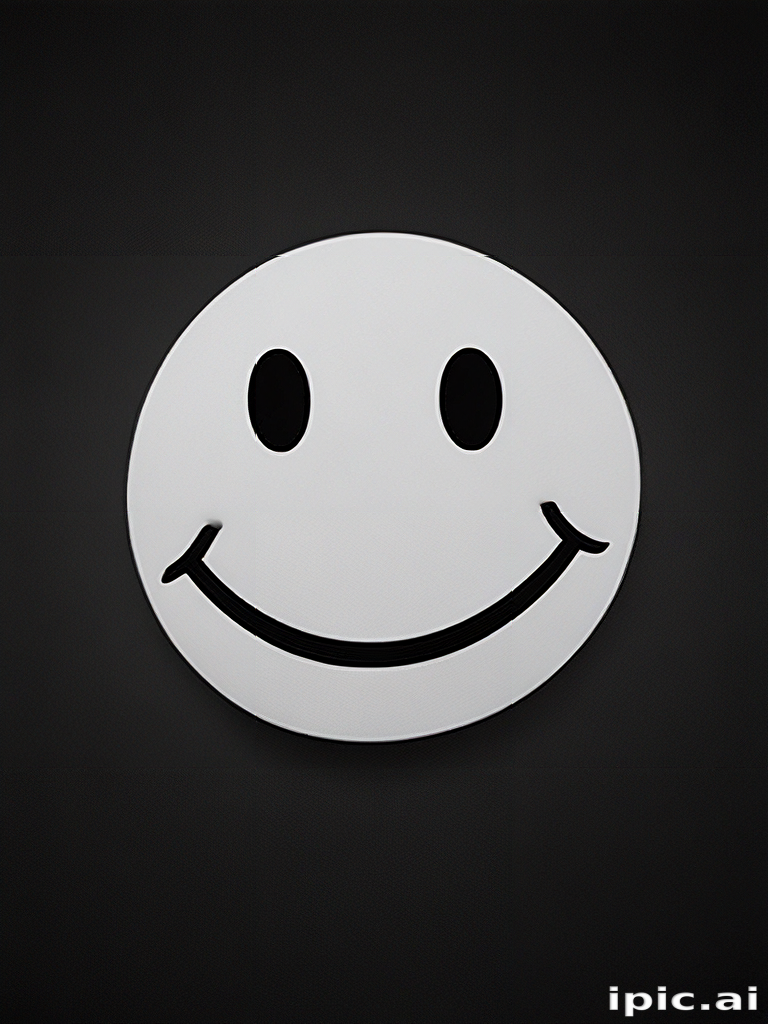 A Simple Yet Iconic Smiley Face Design on a Dark Background.