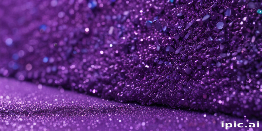 Shimmering Purple Textures: A Close-Up of Glittering Surfaces and Sparkles