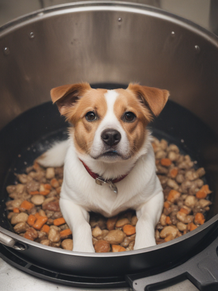 Dog being cooked