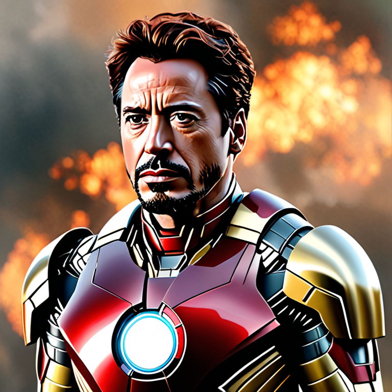 A realistic 3d rendition of iron man