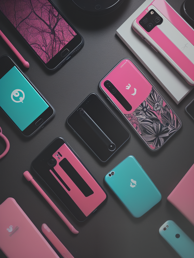 Colorful Collection of Modern Smartphones Displayed on a Stylish Surface