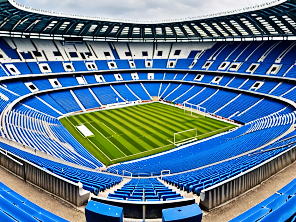 blue football stadium
