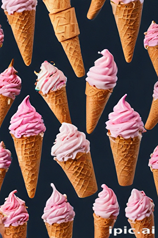 A Colorful Array of Delicious Ice Cream Cones in Various Sizes.