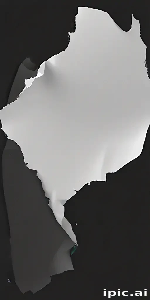 Abstract Representation of a Torn Paper Map with Unique Textures and ...