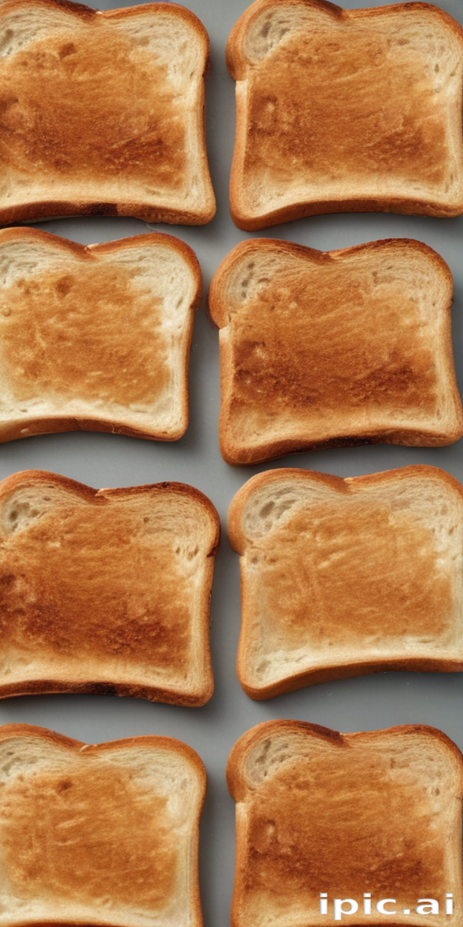 A Delicious Arrangement of Perfectly Toasted Bread Slices on Display.