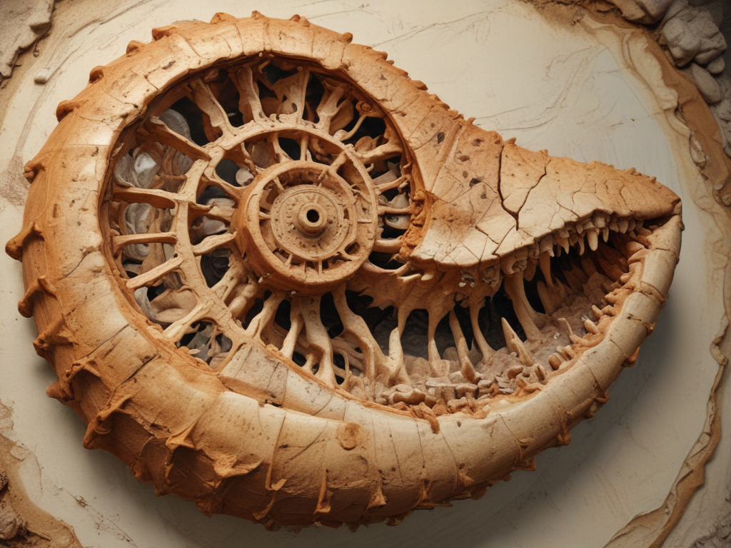Intricate Fossilized Ammonite Shell Displaying Nature's Ancient Design ...