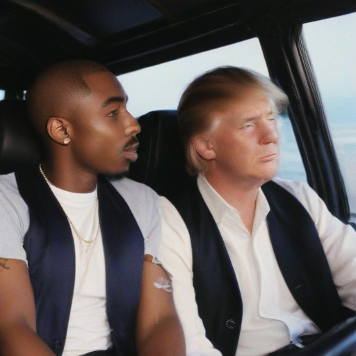 Tupac and Donald trump on a rollercoaster