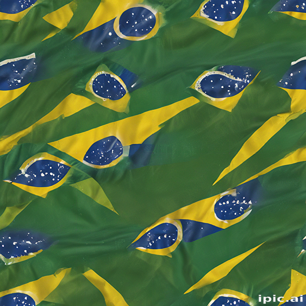 Vibrant Brazilian Flag Design Featuring Green, Yellow, and Blue Elements