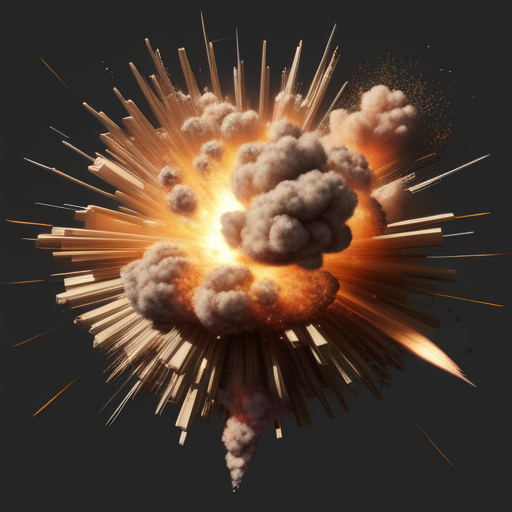An Intense Explosion Erupting with Fiery Flames and Billowing Smoke Clouds