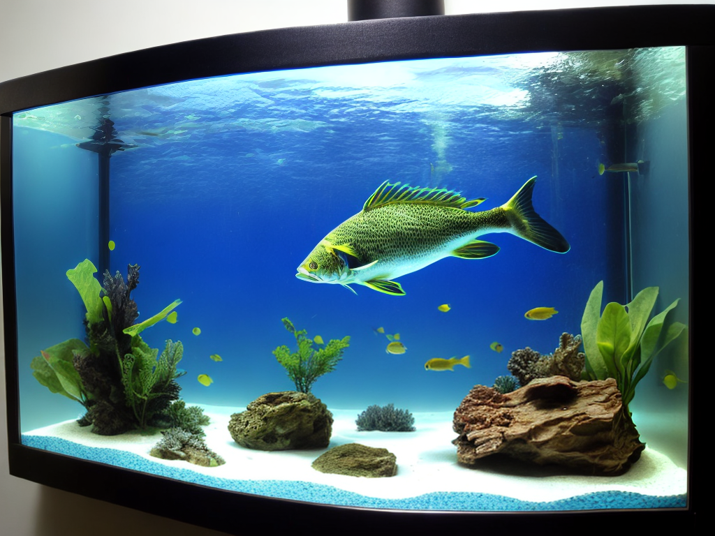Cat reaching into a fish tank