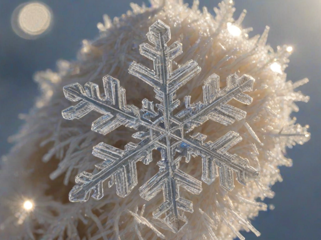 Intricate and Beautiful Snowflake Captured on a Frosty Winter Day