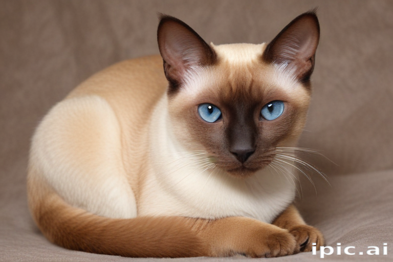 A Beautiful Siamese Cat with Striking Blue Eyes and Elegant Fur.