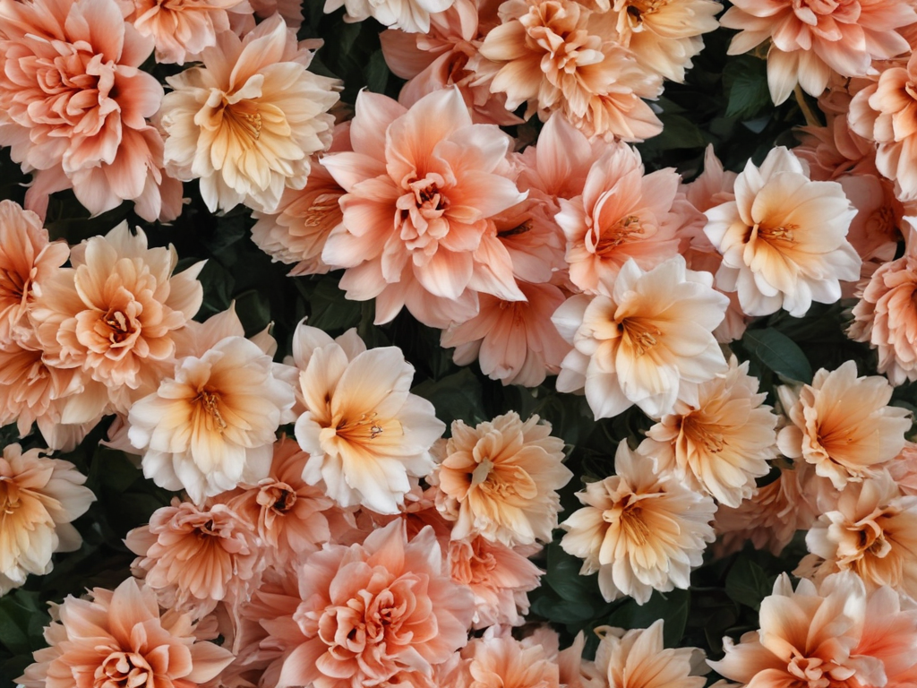 A Beautiful Arrangement of Soft Peach and Cream Colored Flowers ...