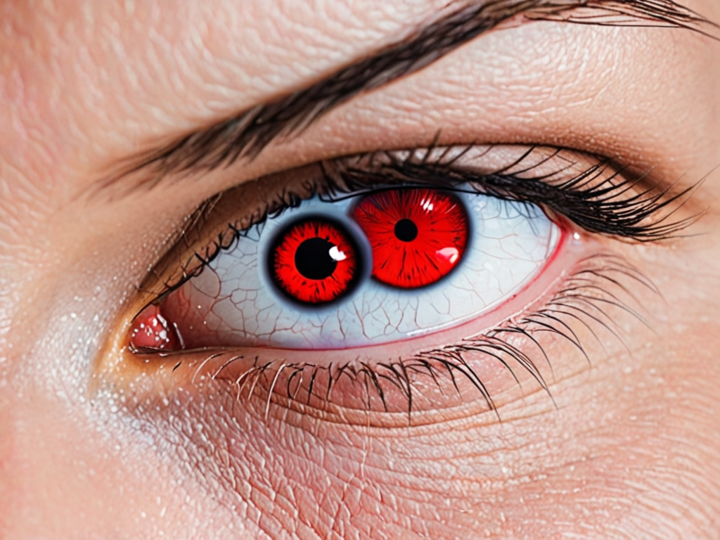 anime character with red eyes