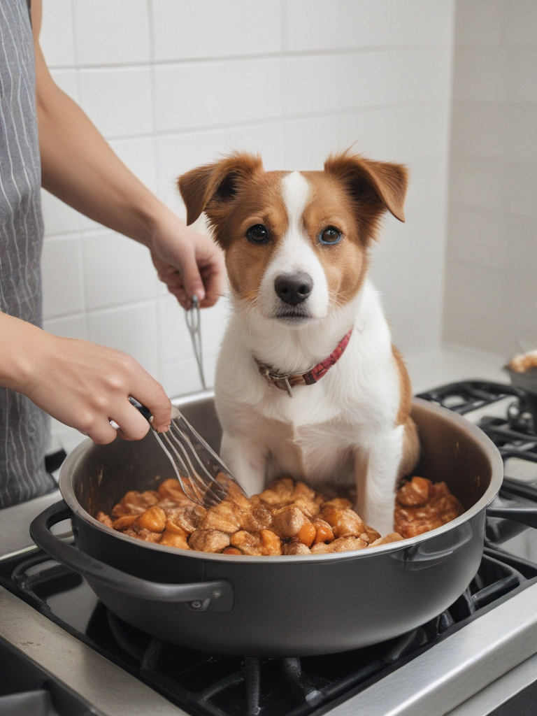 Dog being cooked