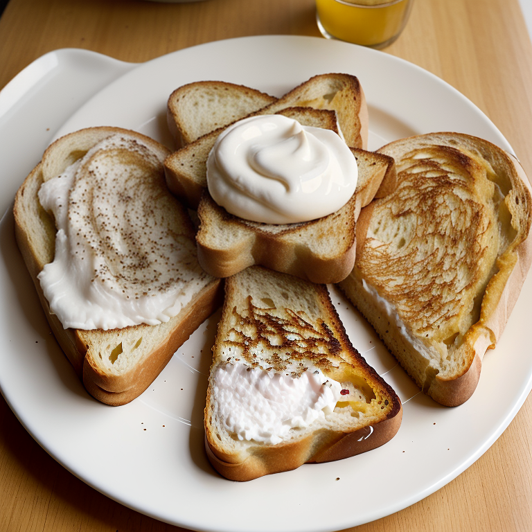 A Creative Arrangement of Toast with Various Toppings on a Plate