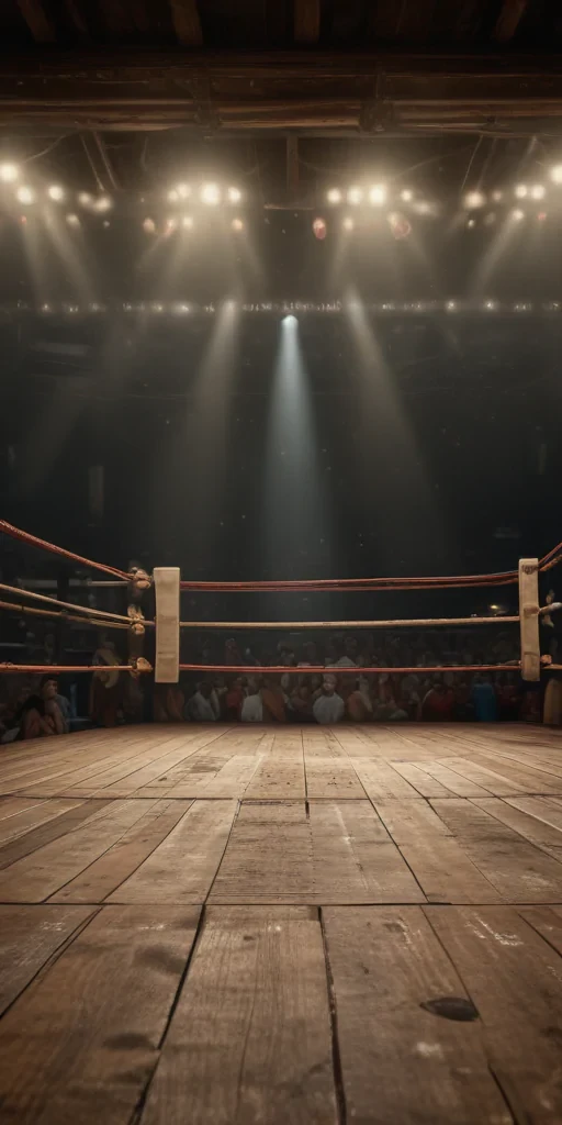 An Empty Boxing Ring Awaits the Thrilling Showdown of Champions