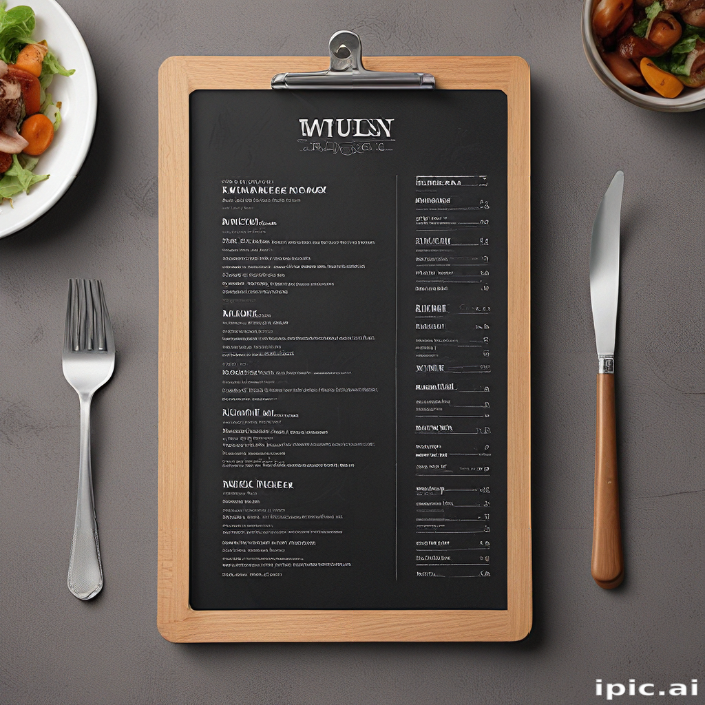 Stylish Restaurant Menu Displaying Delicious Dishes and Refreshing ...