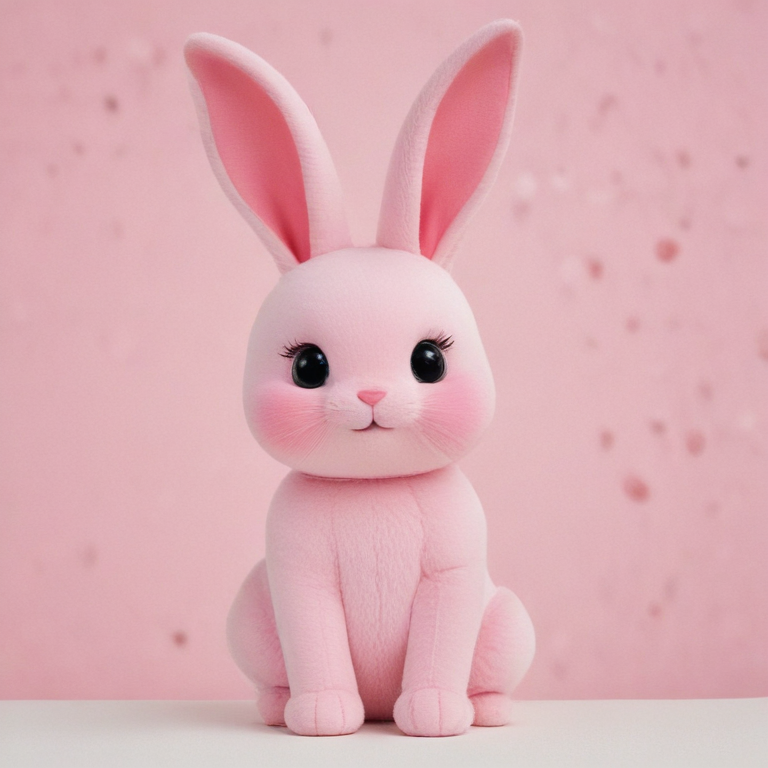 create a cute pink rabbit and show both sides