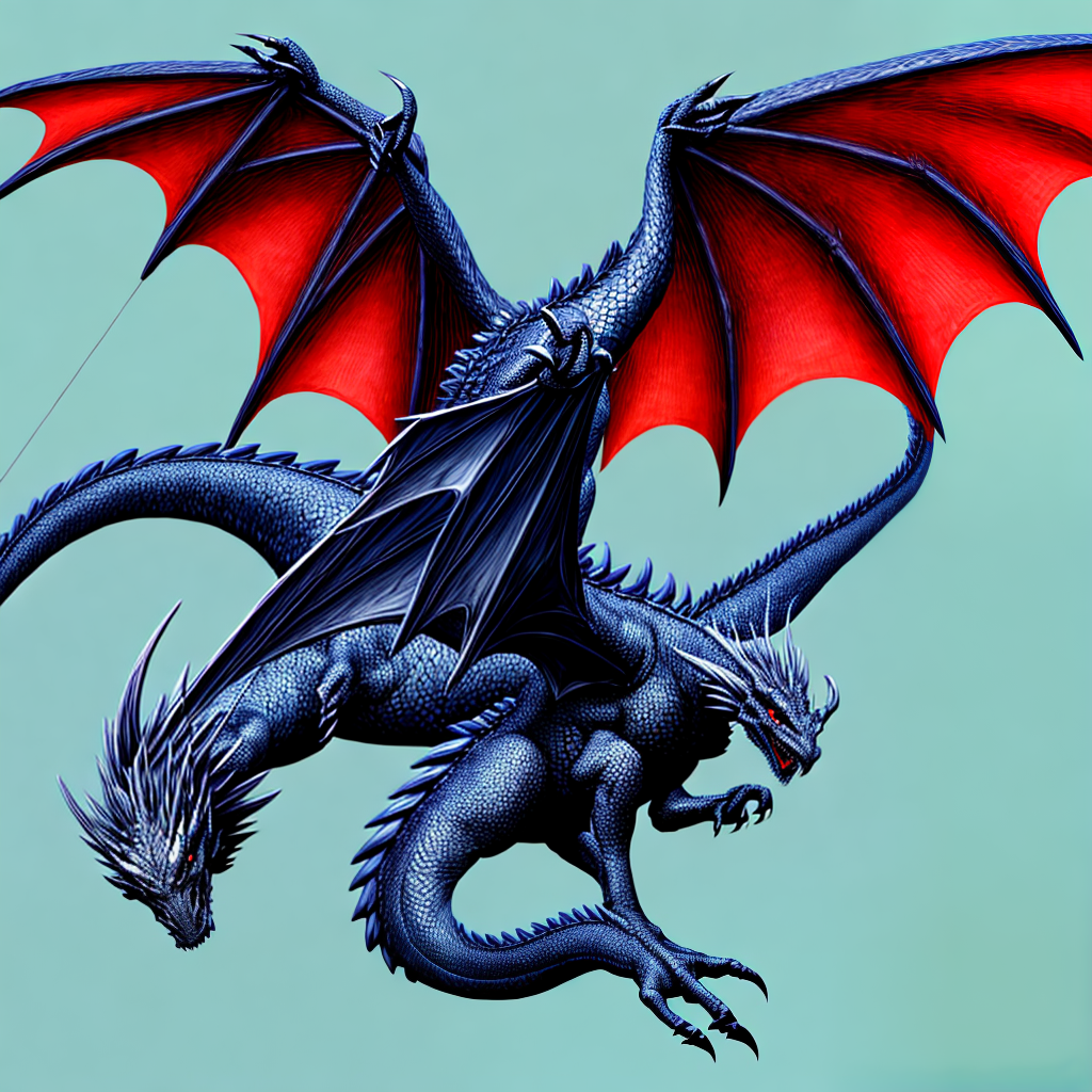 A dragon whose wings are swords and whose tail is arrows