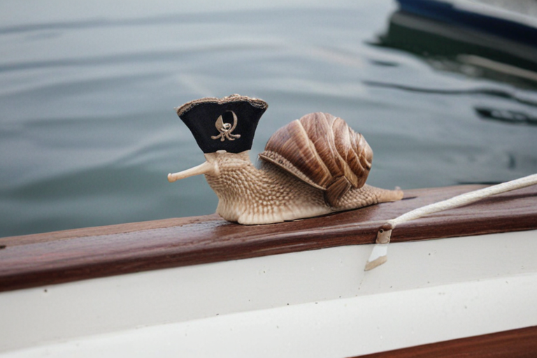 snail pirate on a boat
