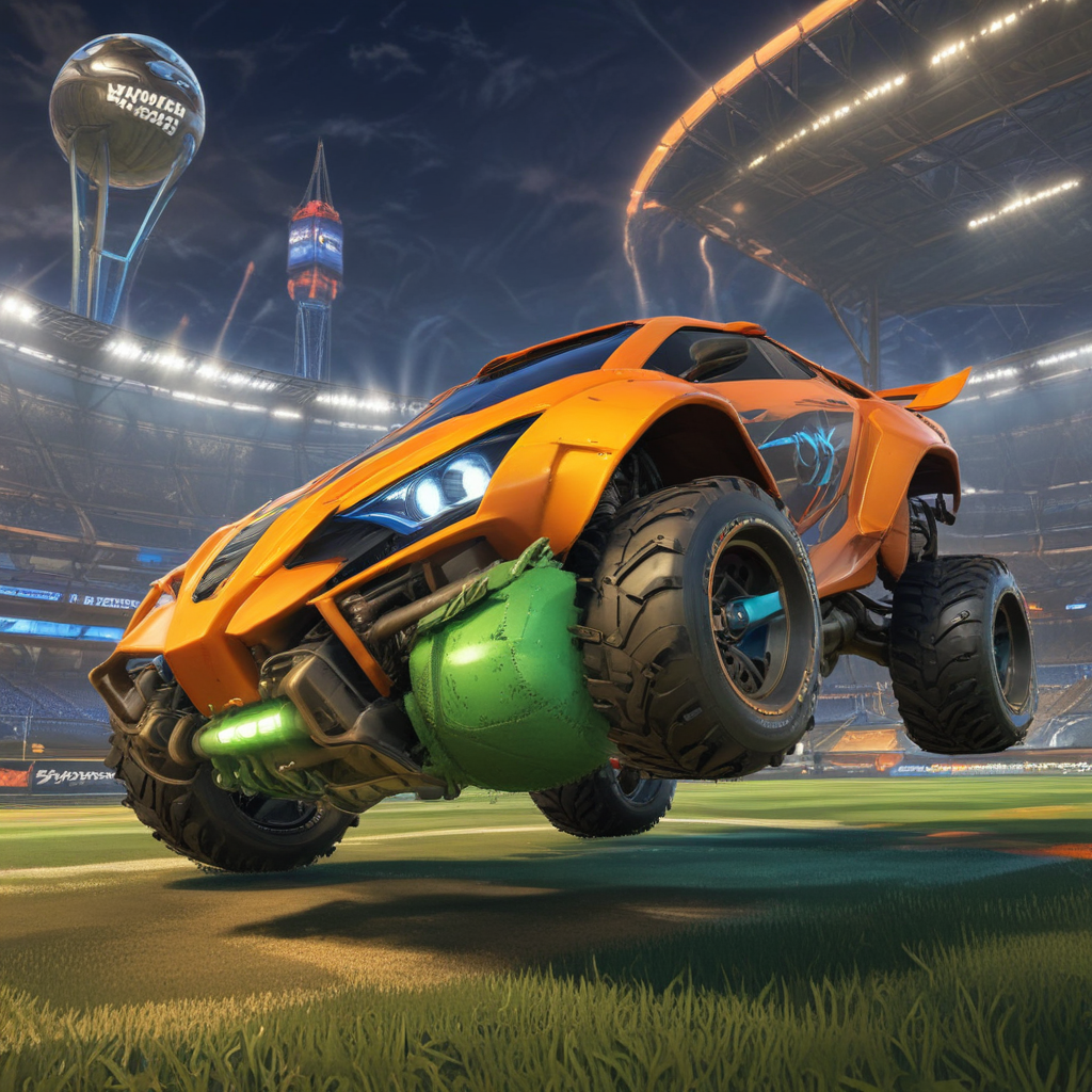 Rocket League with car and ball