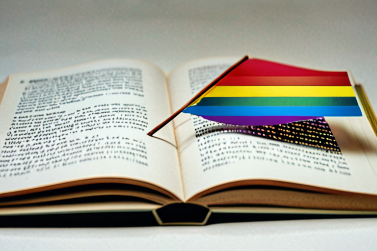 rainbow flag on a book