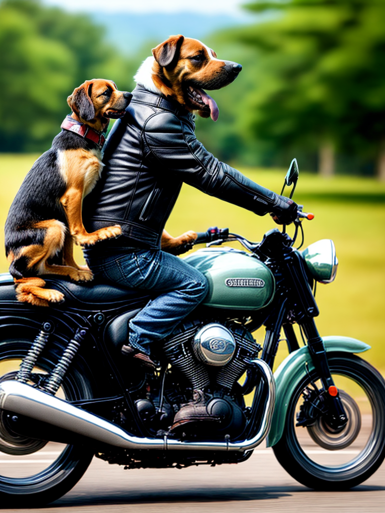 dog riding a motorcycle