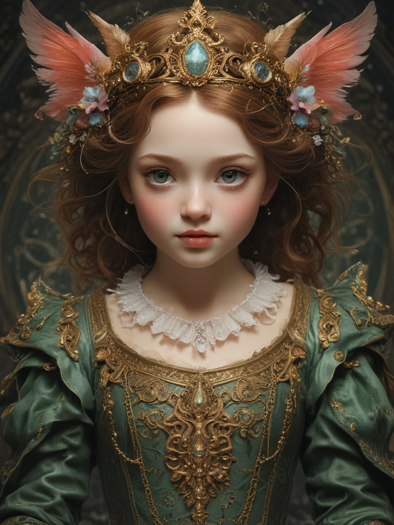 Enchanting Portrait of a Young Royal with Magical Fairy Features
