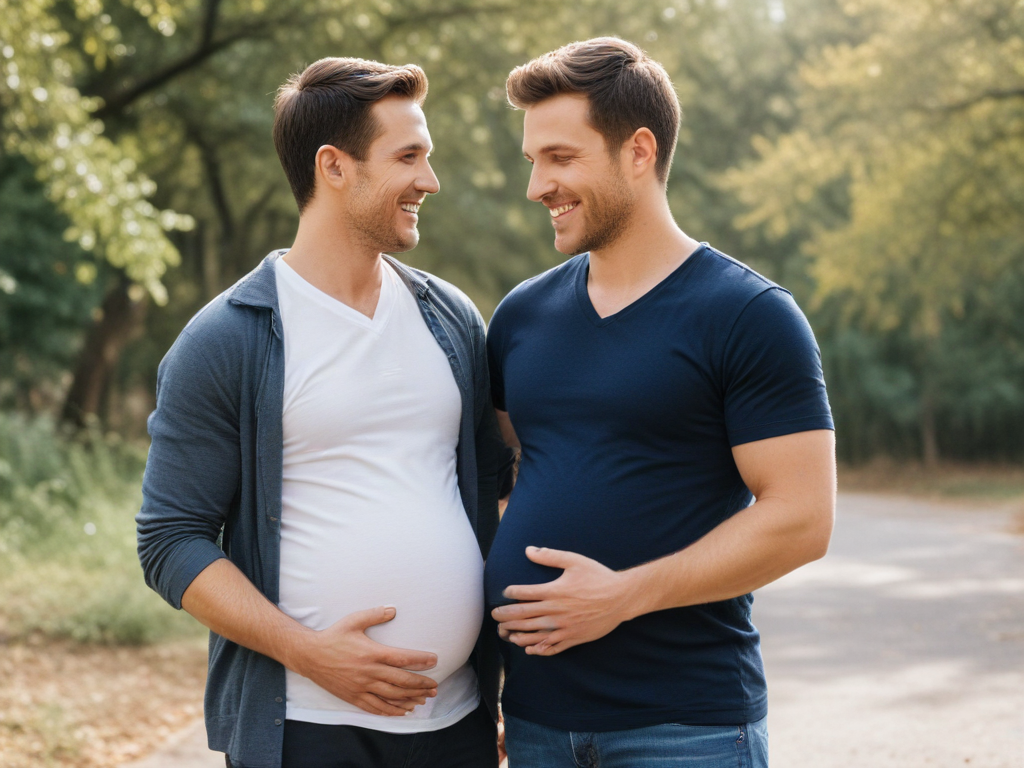 Pregnant men at final trimester