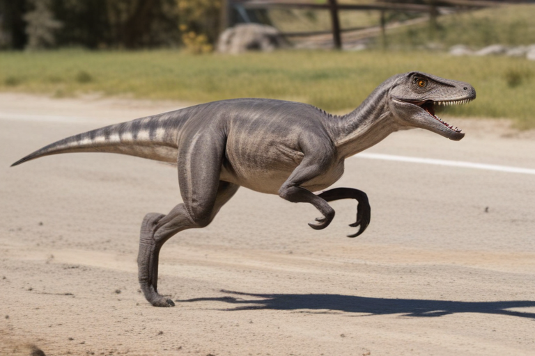 Velociraptor running on marathon